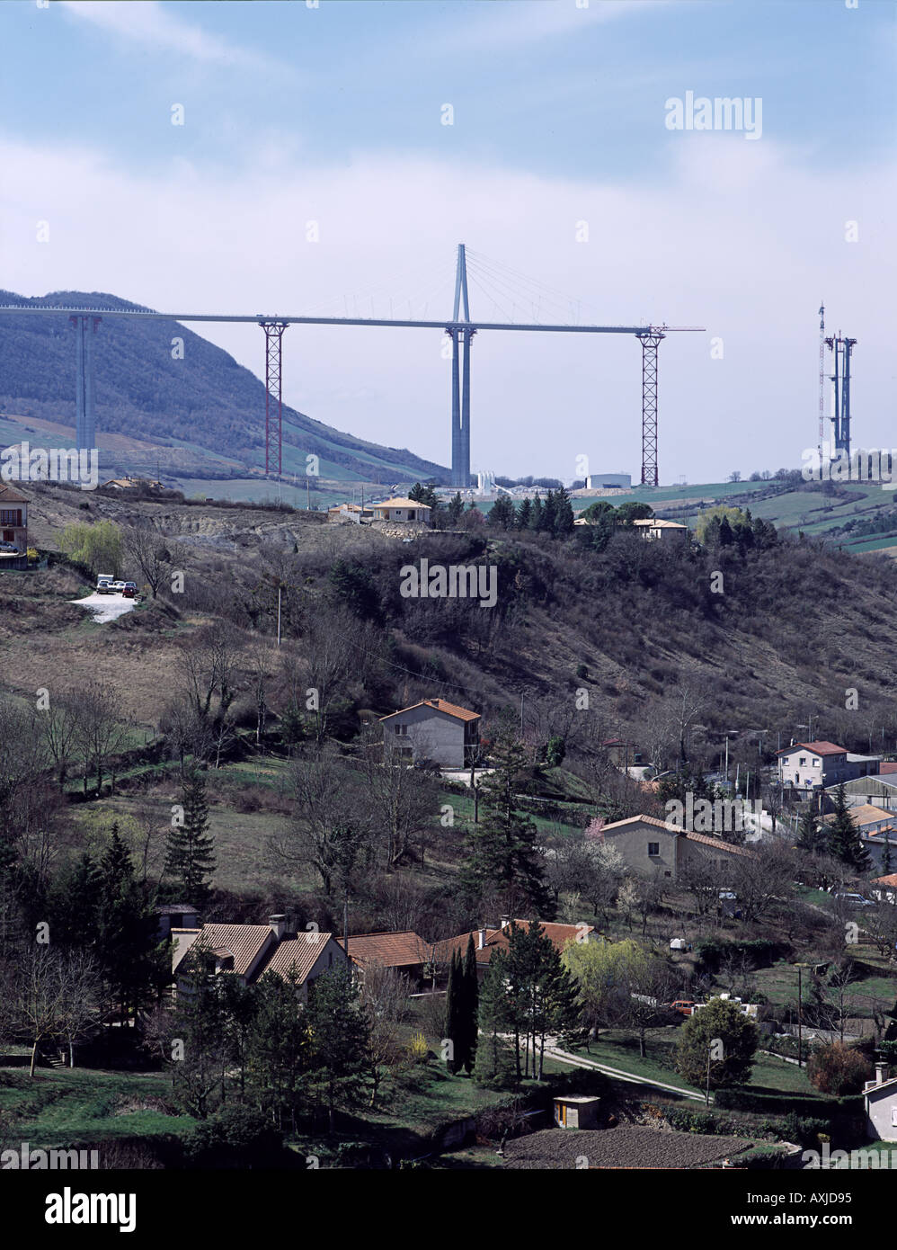 Town View With Millau Viaduct Bridge High Resolution Stock Photography ...