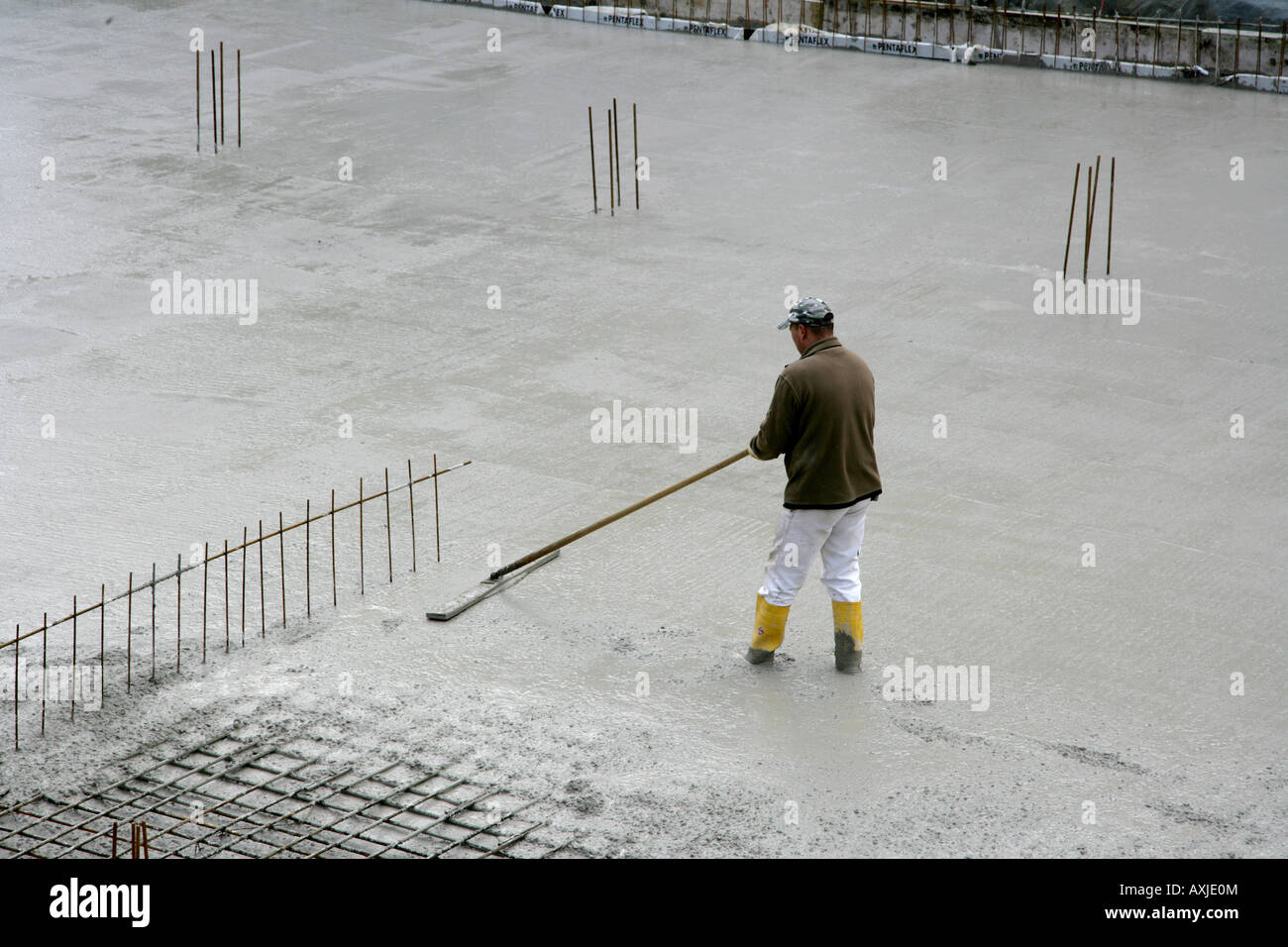 DEU Germany Essen Concrete construction, foundation, concrete surface ...