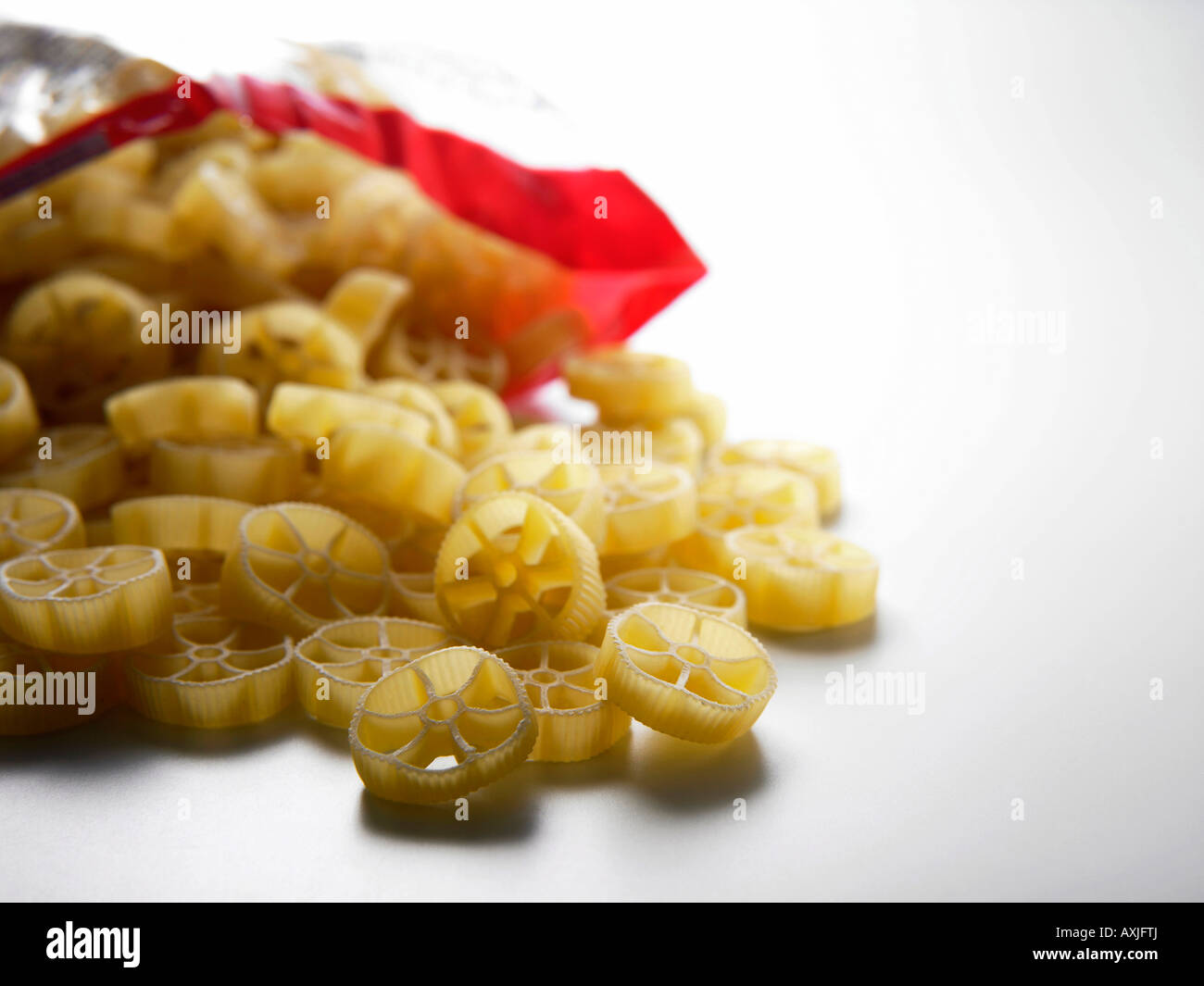 Wagon Wheel Pasta Stock Photo - Alamy