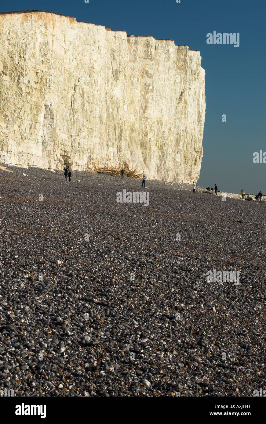 Chalk Cliffs and beach at Birling Gap between Eastbourne and Seaford on ...