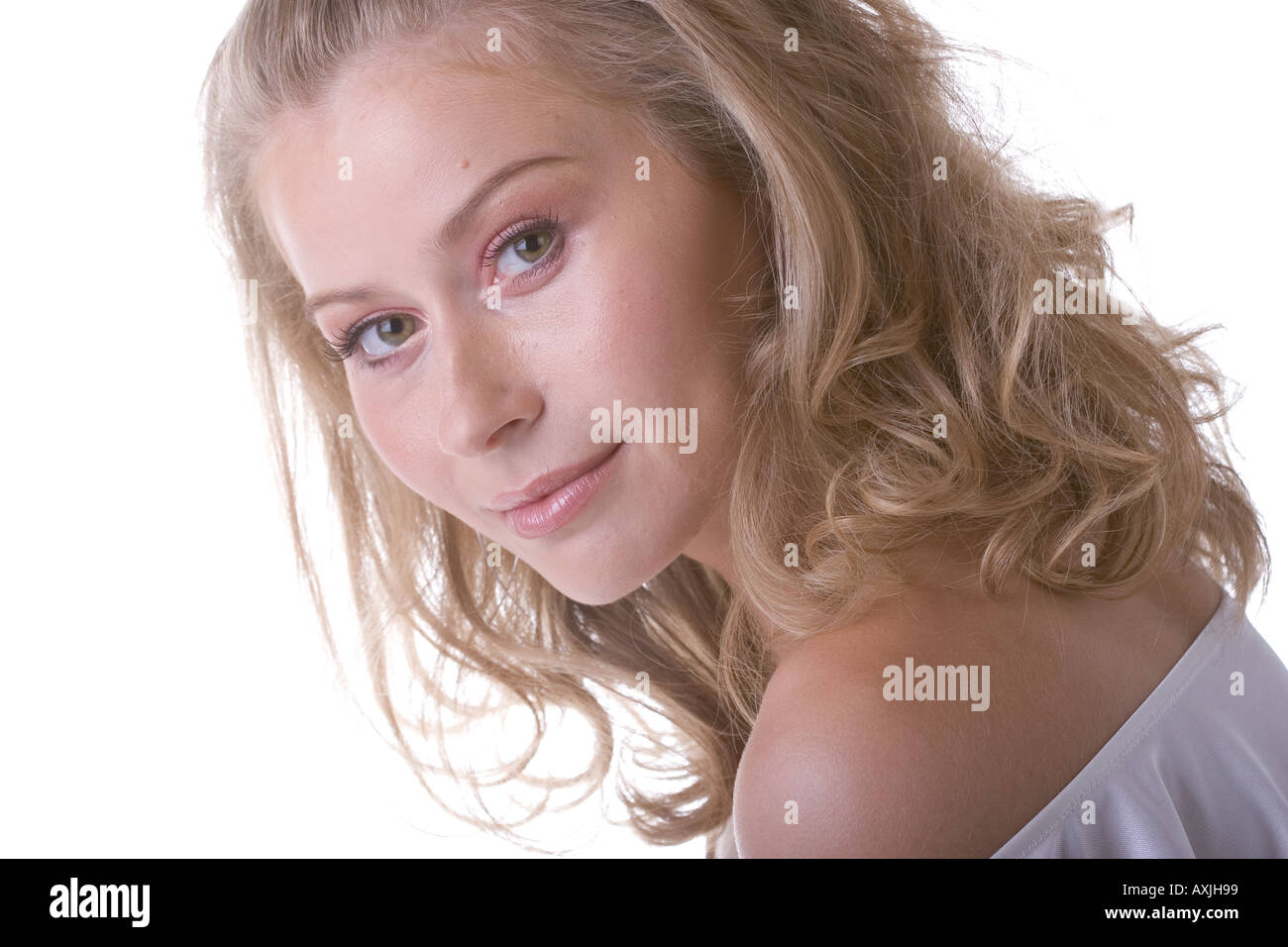 blond, girl, wavy hair, cute, beautiful, innocent Stock Photo - Alamy