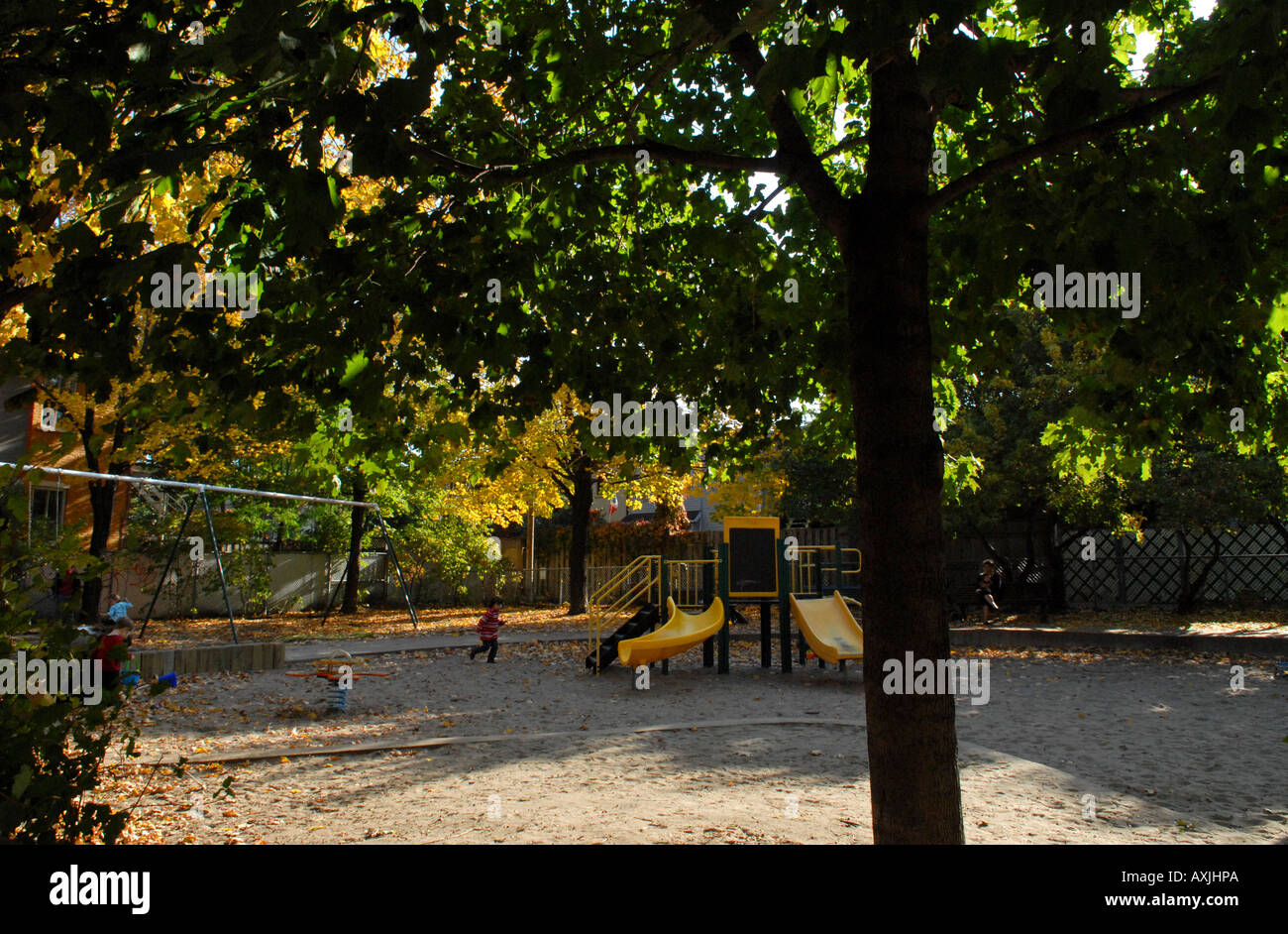 Public park plateau mont royal area Montreal Quebec canada Stock Photo ...