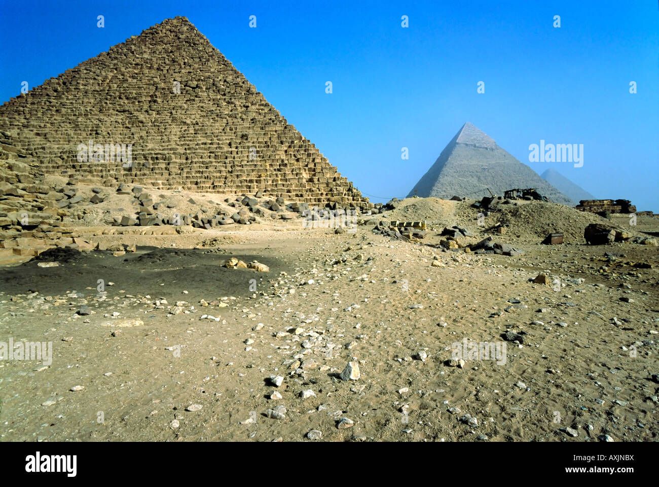The three pyramids Giza Egypt Stock Photo - Alamy
