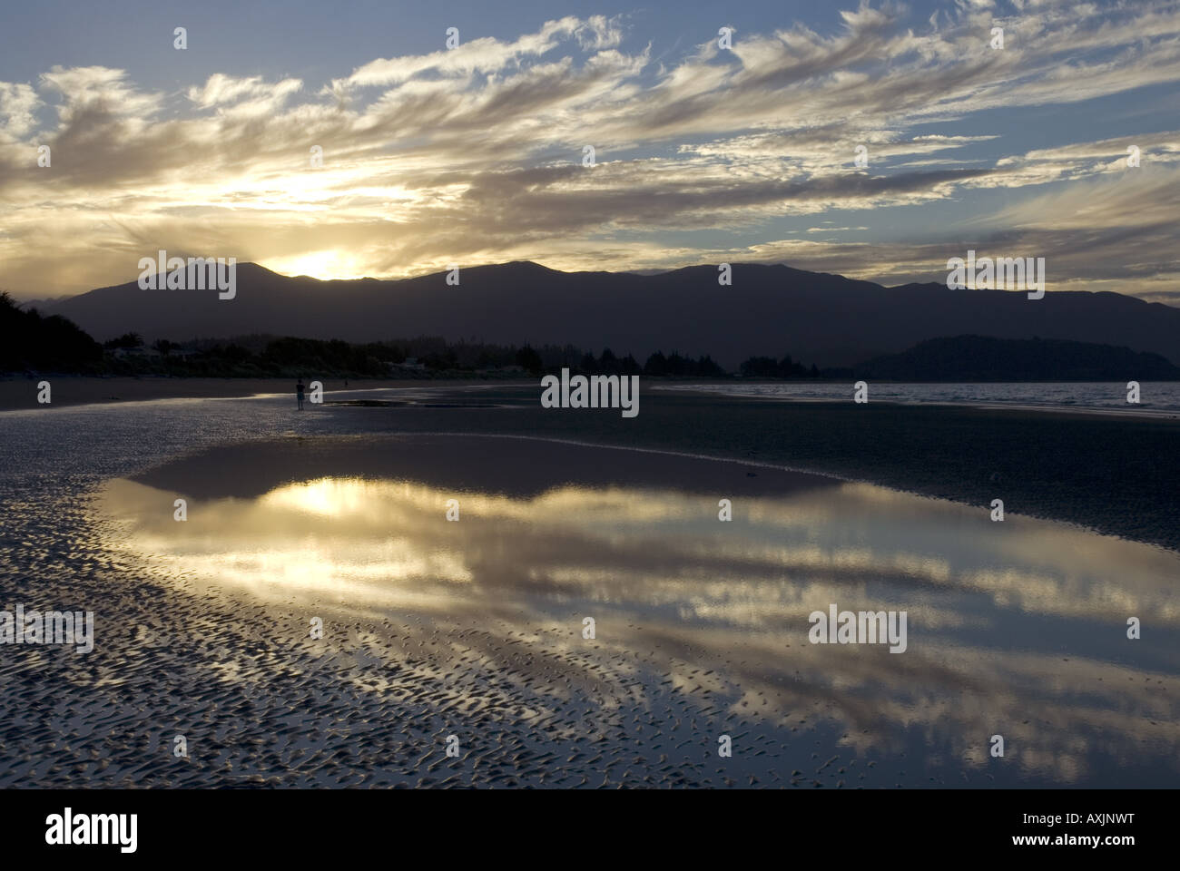 Sunset at Pohara Beach, South Island, New Zealand Stock Photo - Alamy