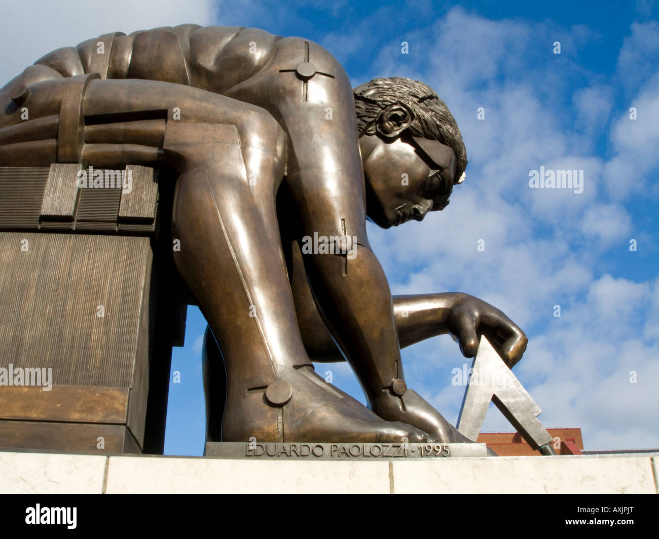 England, London, British Library, Bronze Statue of Sir Isaac Newton by ...