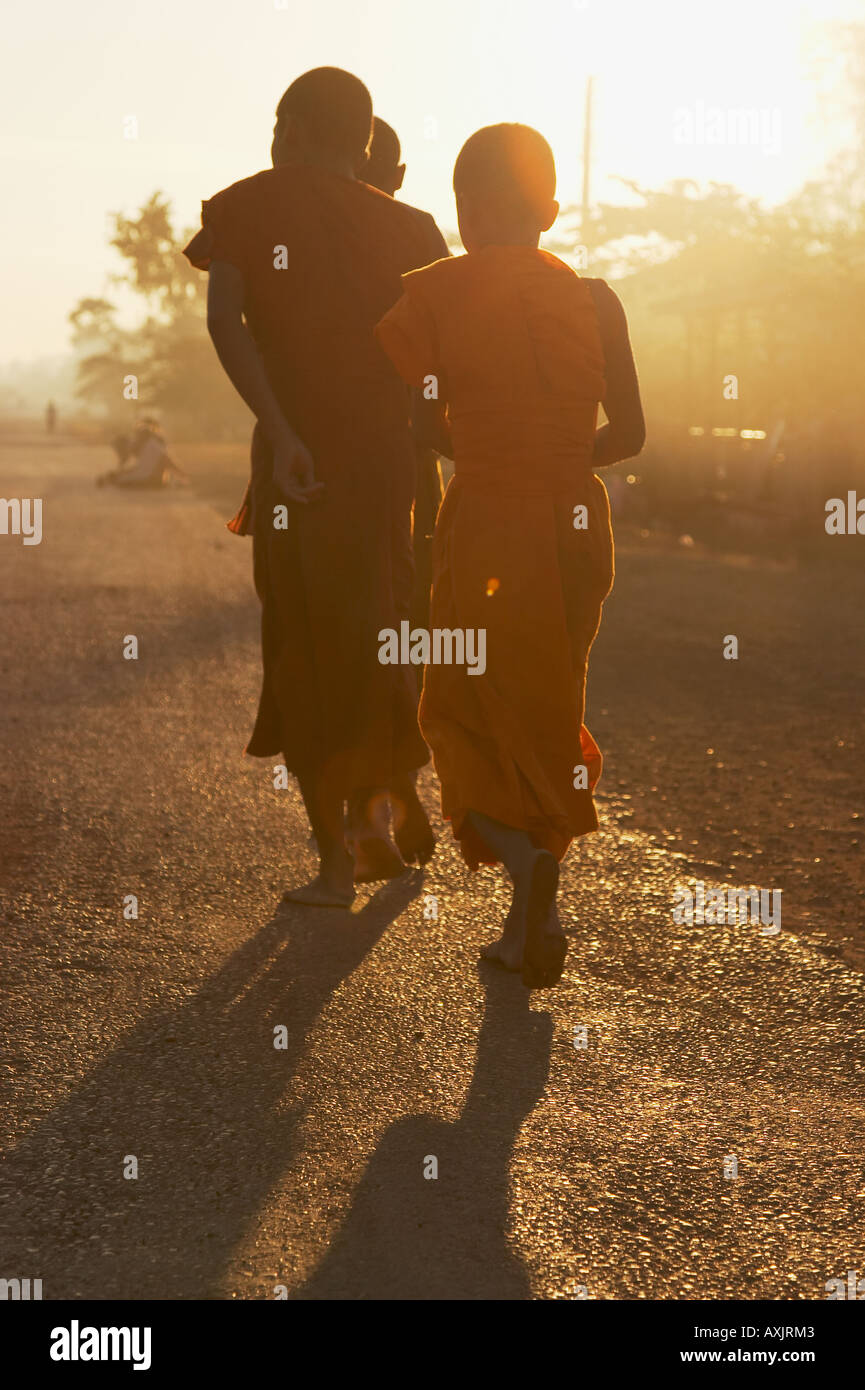 Silhouette buddhist monk walking hi-res stock photography and images ...