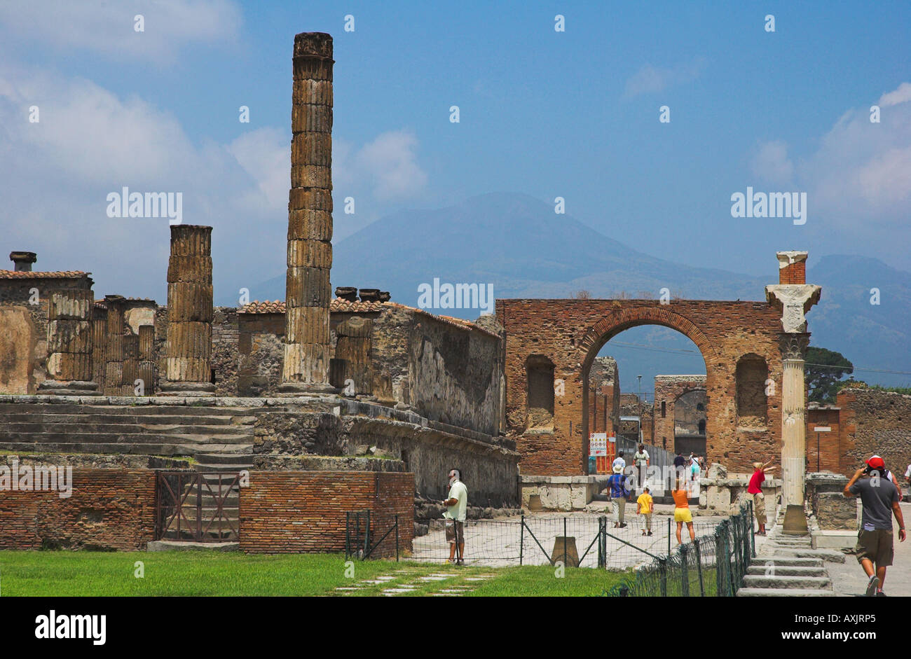 Ruins at Pompeii with Mount Vesuvius in the Background Pompeii Campania ...