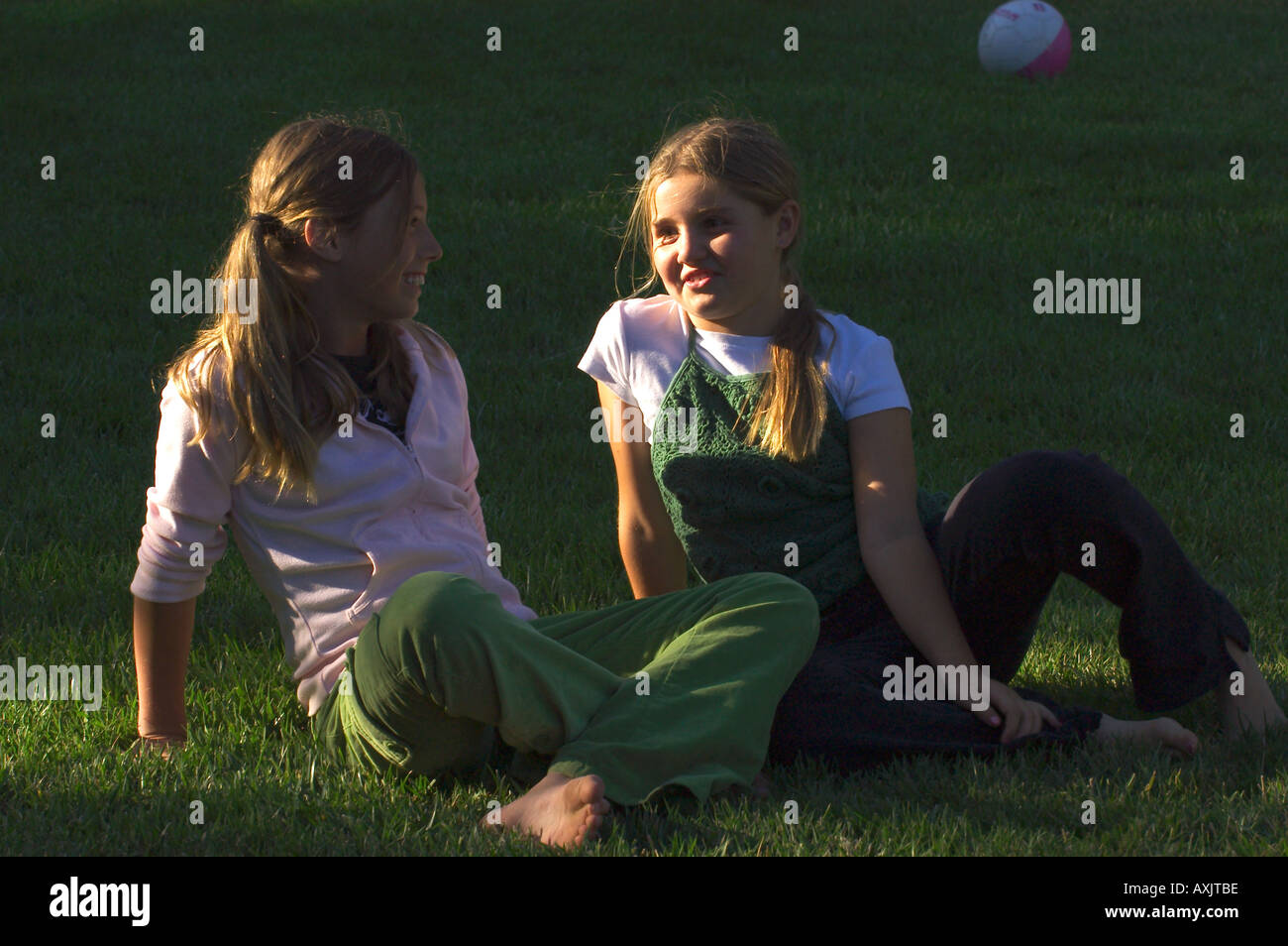 Portrait blonde girl talking friend hi-res stock photography and images ...