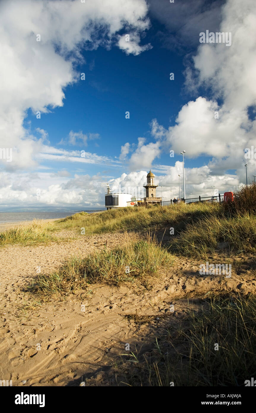 Fleetwood beach lighthouse and radar station Stock Photo - Alamy