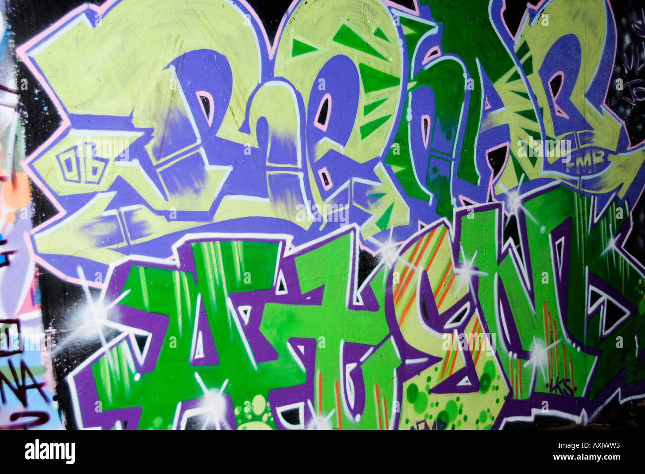 Graffiti on a highway bridge in Doncaster England Stock Photo - Alamy