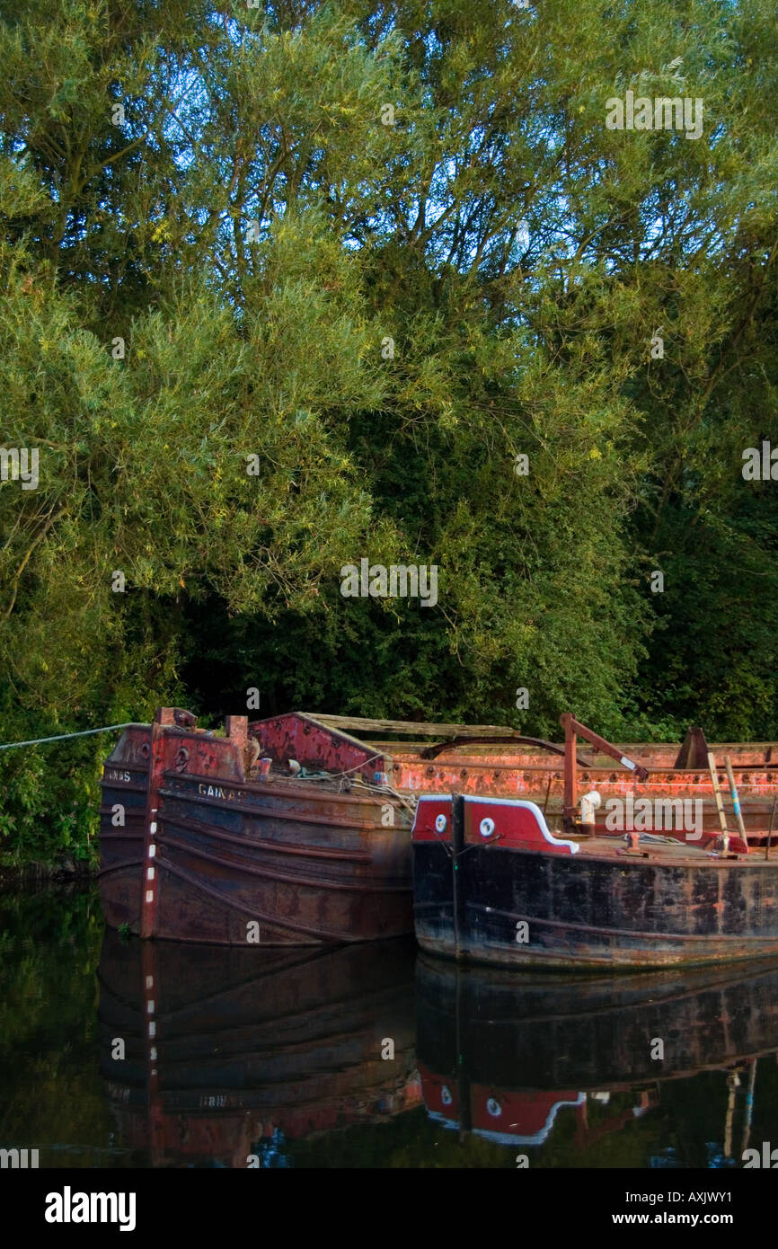 Two river barges on the River Don in Yorkshire Stock Photo - Alamy