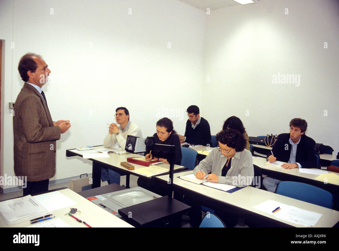 University students attend class in Italy Stock Photo - Alamy