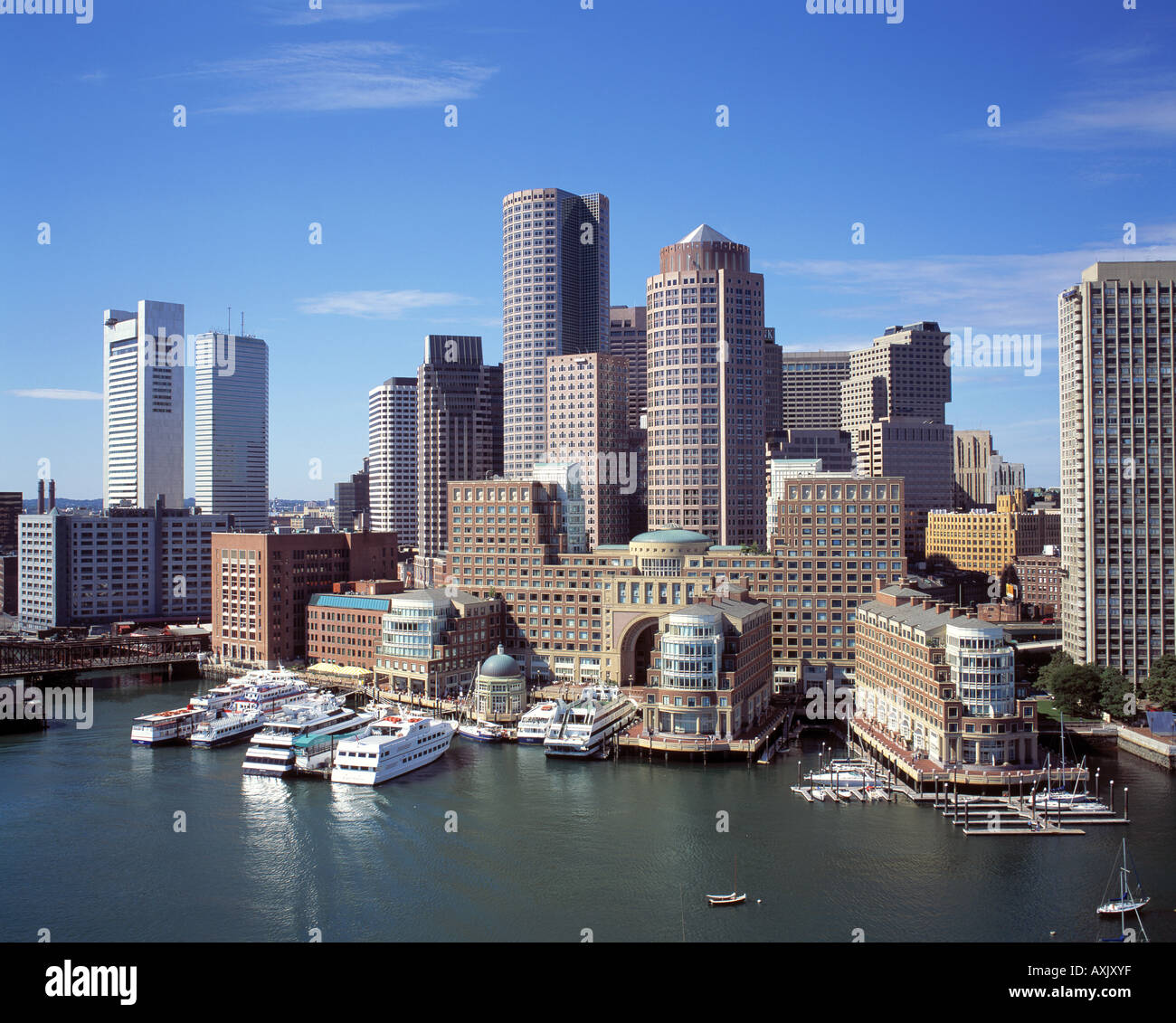 USA MASSACHUSETTS BOSTON AERIAL HARBOUR BUILDINGS Stock Photo - Alamy
