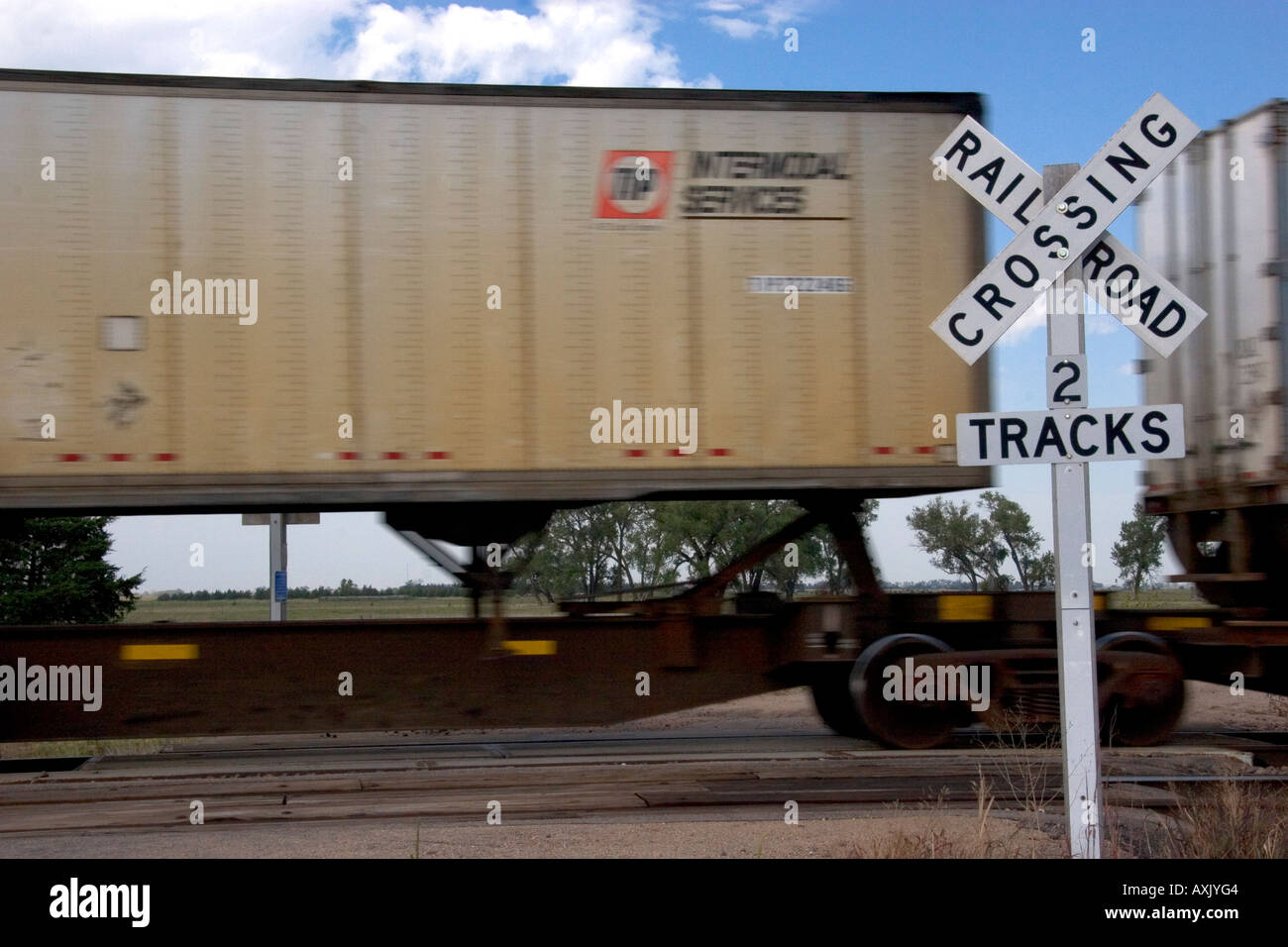 Union Pacific Railroad crossing near Central City Nebraska Stock Photo ...