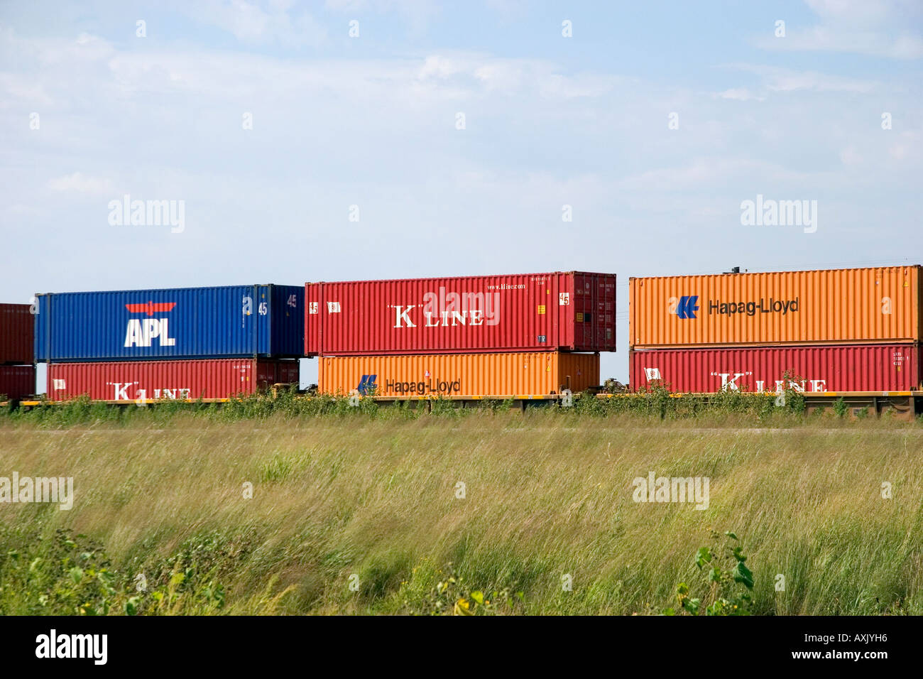 Unit train of shipping containers Stock Photo - Alamy