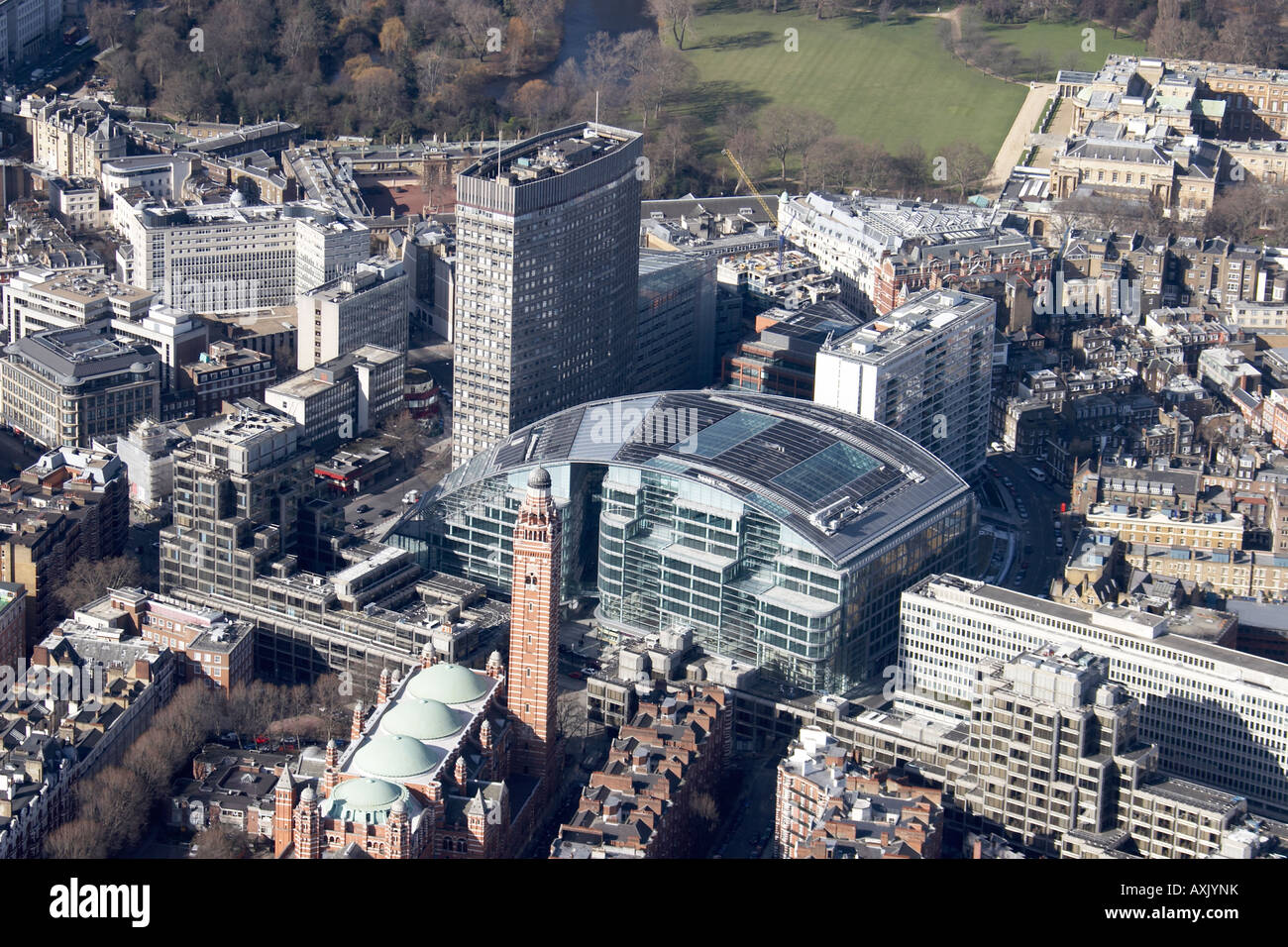 High level oblique aerial view north west of Cardinal Place Victoria ...