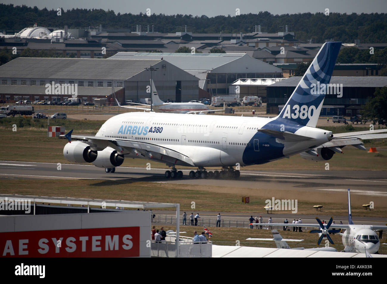A380 Airbus double decker superjumbo aircraft on its takeoff run for ...
