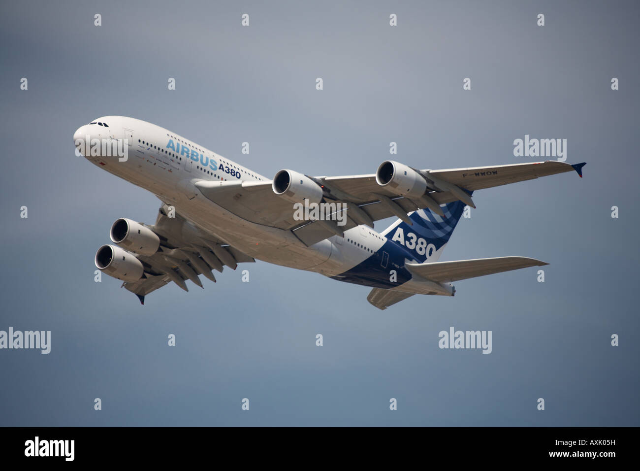 Airbus A380 double decker superjumbo aircraft on flying display at ...