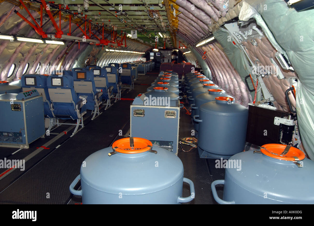Ballast bottles on an A380-800 airbus docked at Singapore's Changi ...