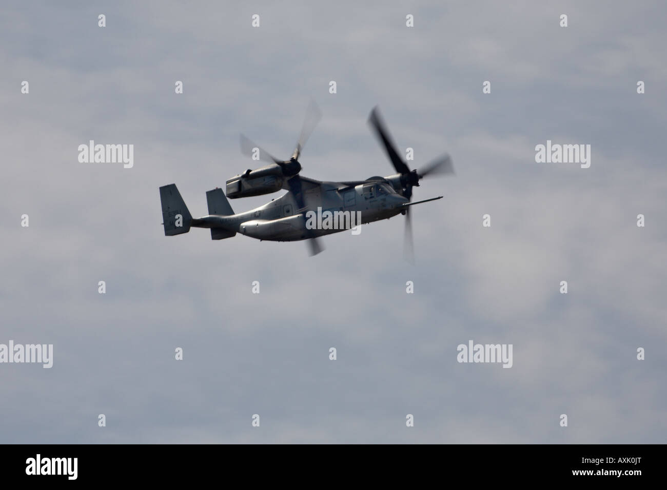 Bell Boeing V 22 Osprey aircraft on flying display at Farnborough ...