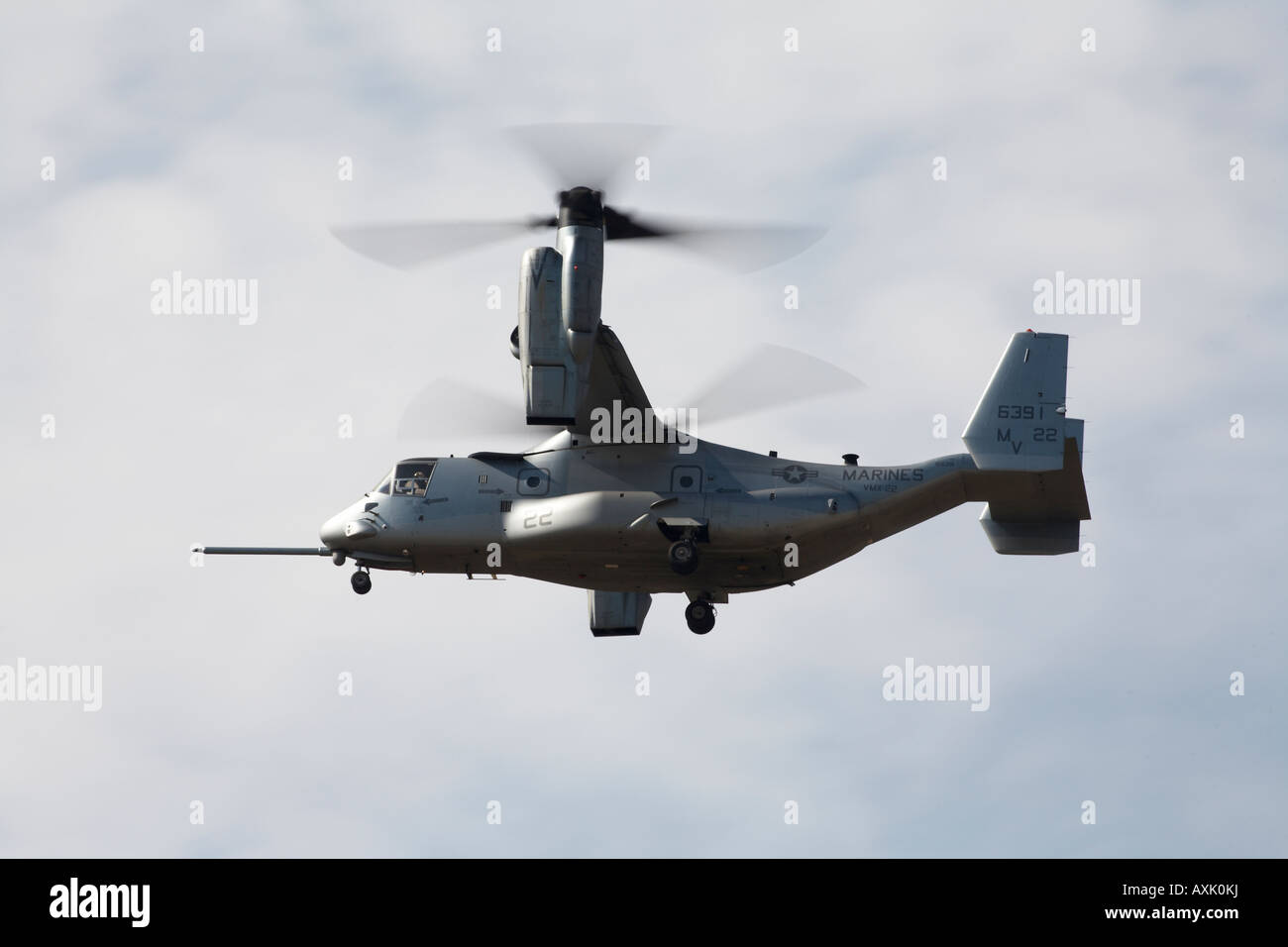 Bell Boeing V 22 Osprey aircraft on flying display at Farnborough ...