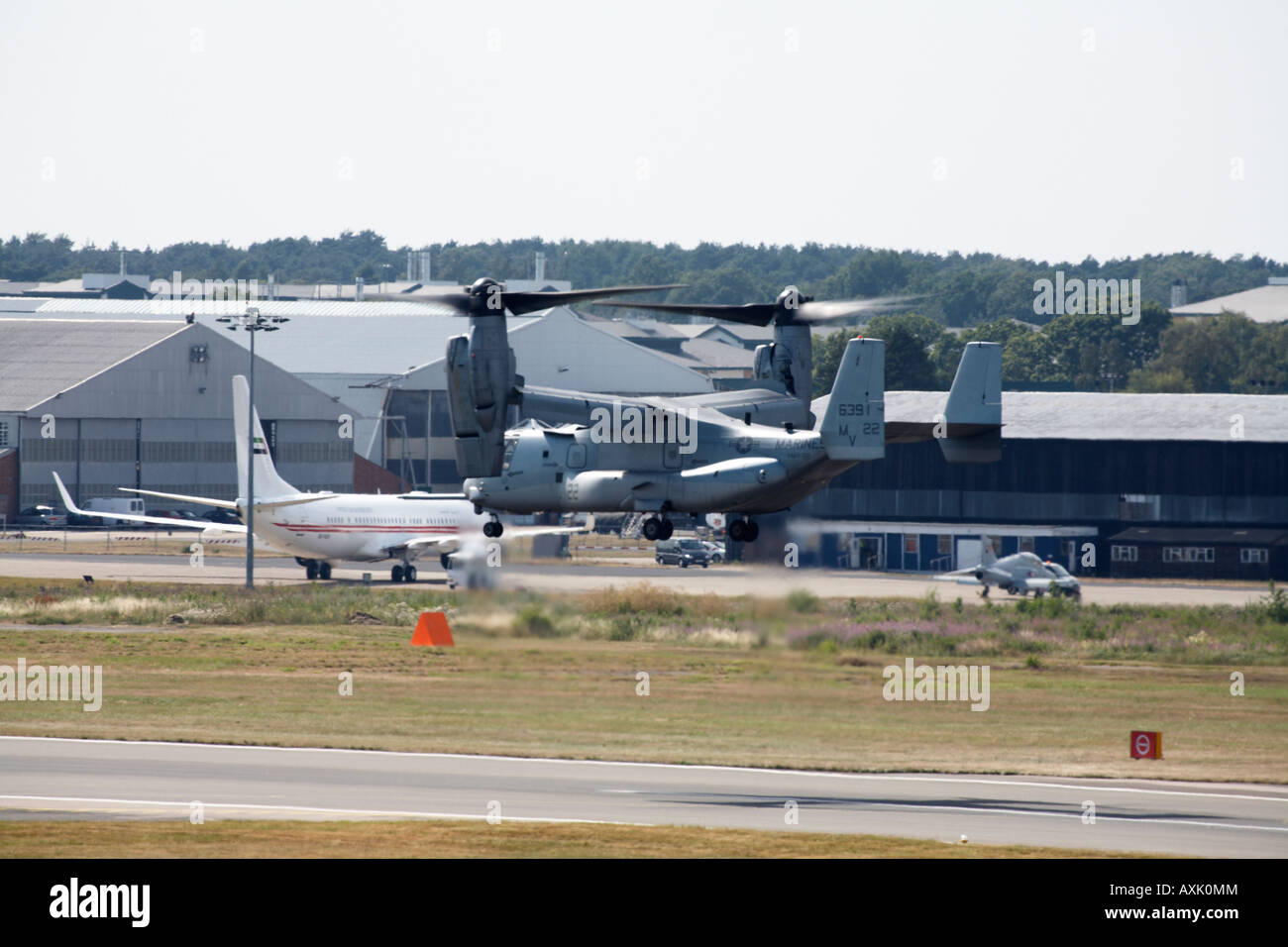 Bell Boeing V 22 Osprey aircraft landing after flying display at ...
