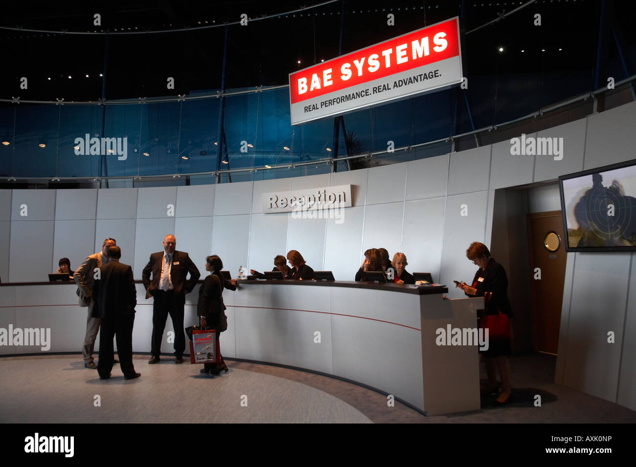 BAE Systems reception at exhibition display trade stand at Farnborough ...