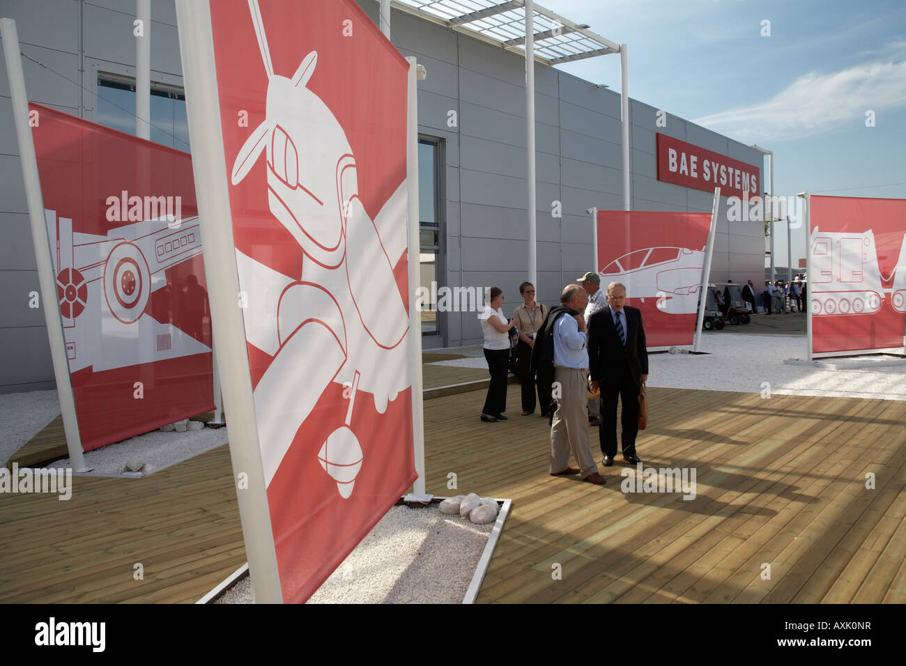 Outside BAE Systems exhibition display trade stand at Farnborough ...