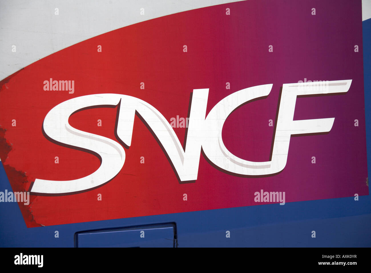 SNCF TGV train sign railway station at Charles De Gaulle International ...