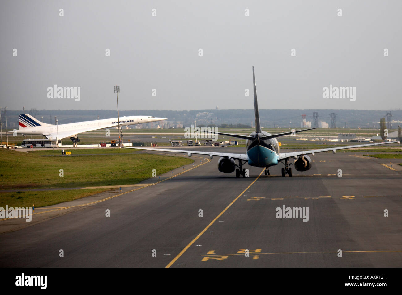 Sterling Air aircraft taxiing on taxiway with Air France Concorde ...