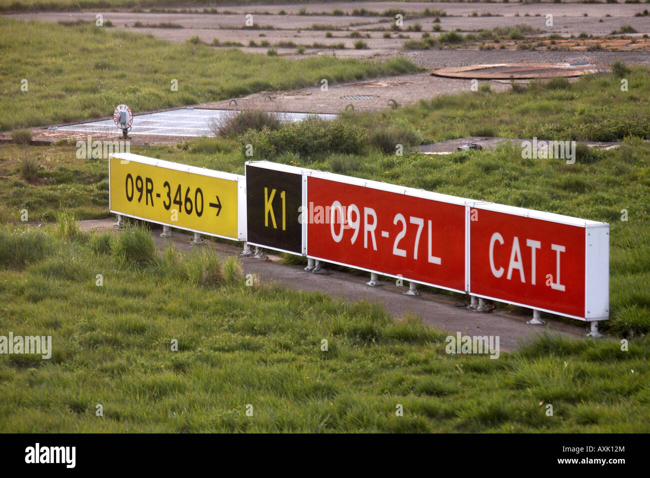 Runway sign at Charles De Gaulle International Airport Paris France ...