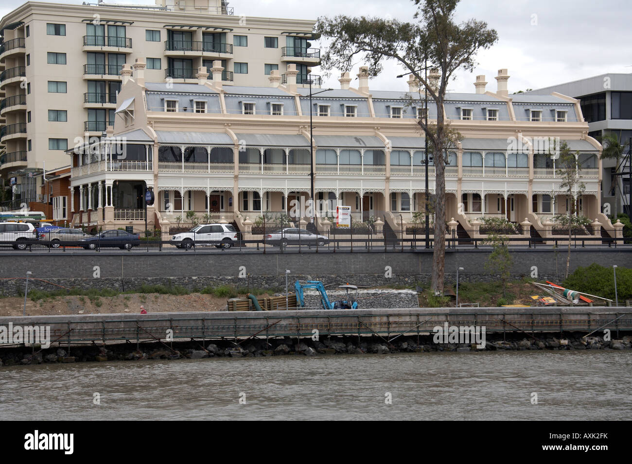 Historic traditional Victorian Terrace buildings in Brisbane Queensland ...