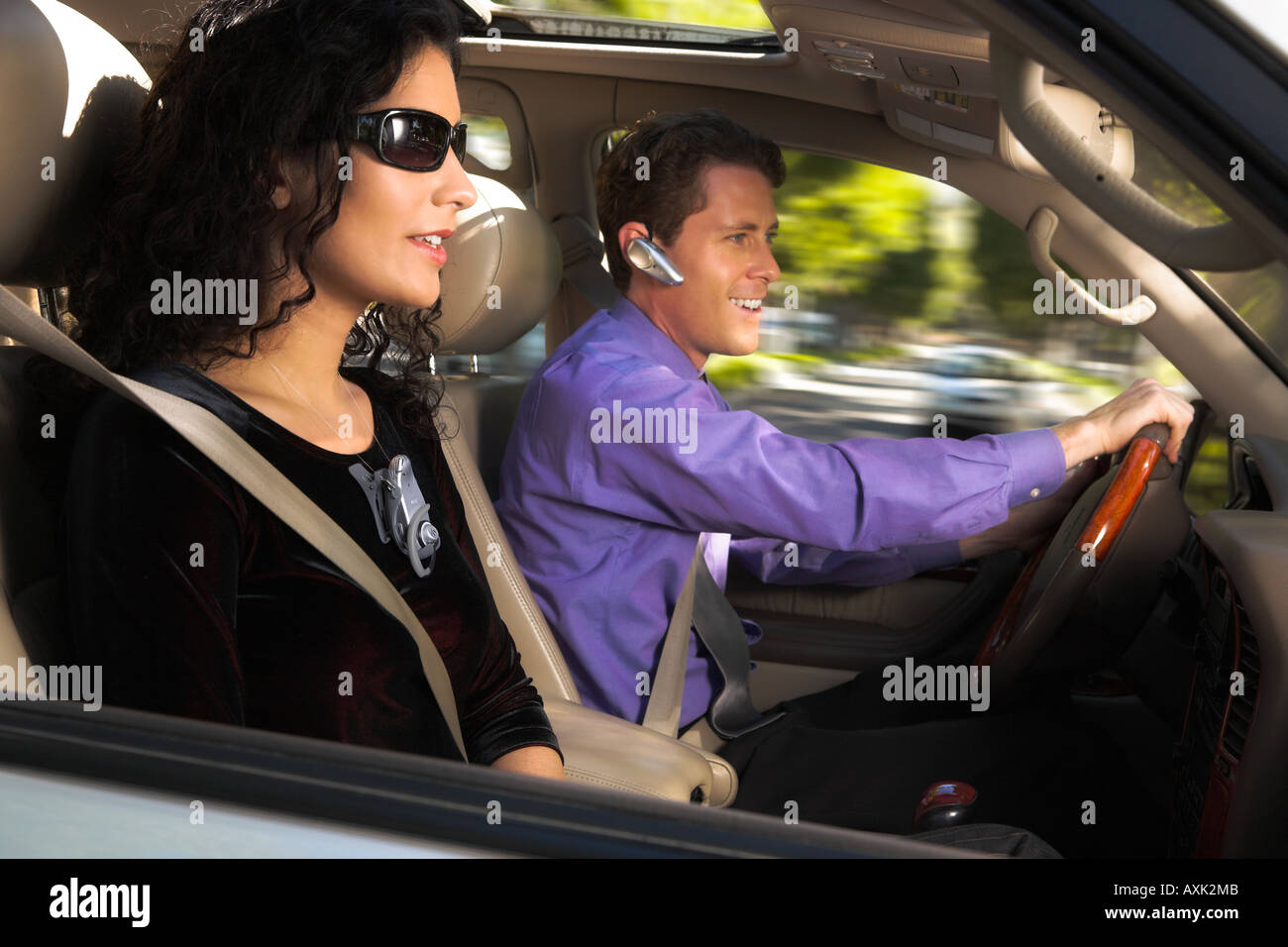 man male lady woman female partners work career driving car steering ...