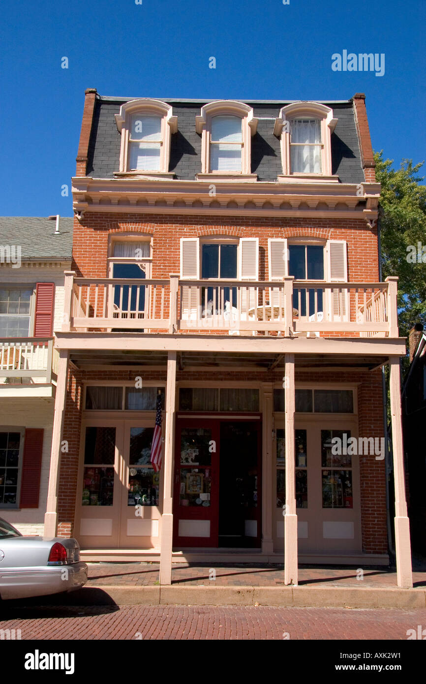 A store front on historic main street in St Charles Missouri Stock ...