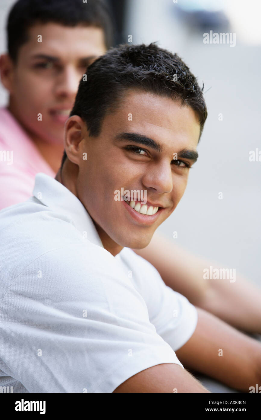 Close up of South American man smiling Stock Photo - Alamy