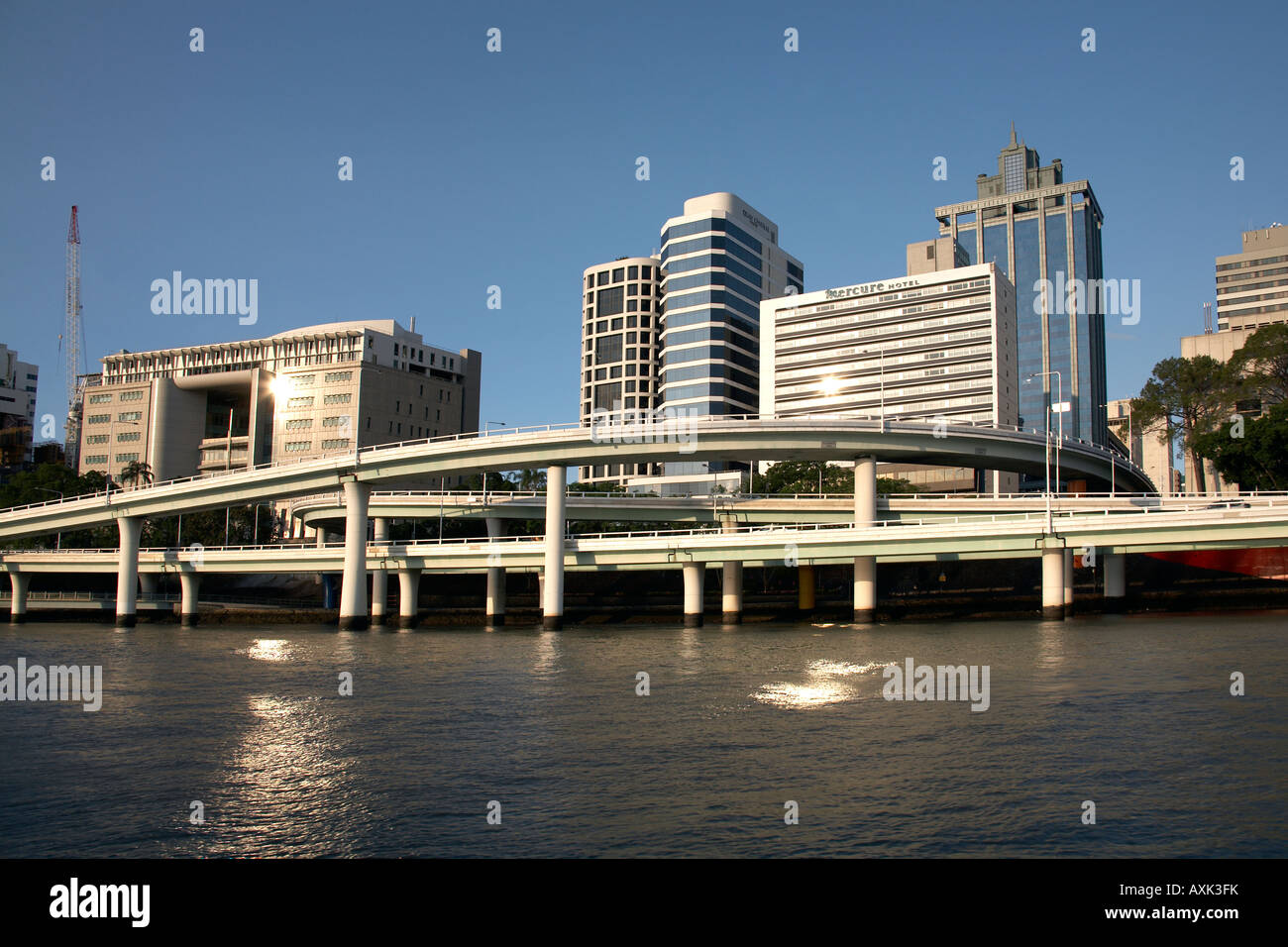 Central Business District buildings in evening summer sunlight with ...