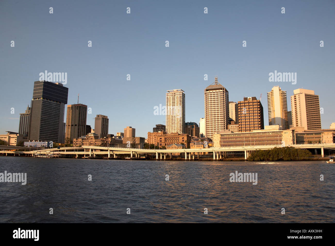 Central Business District buildings in evening summer sunlight with ...
