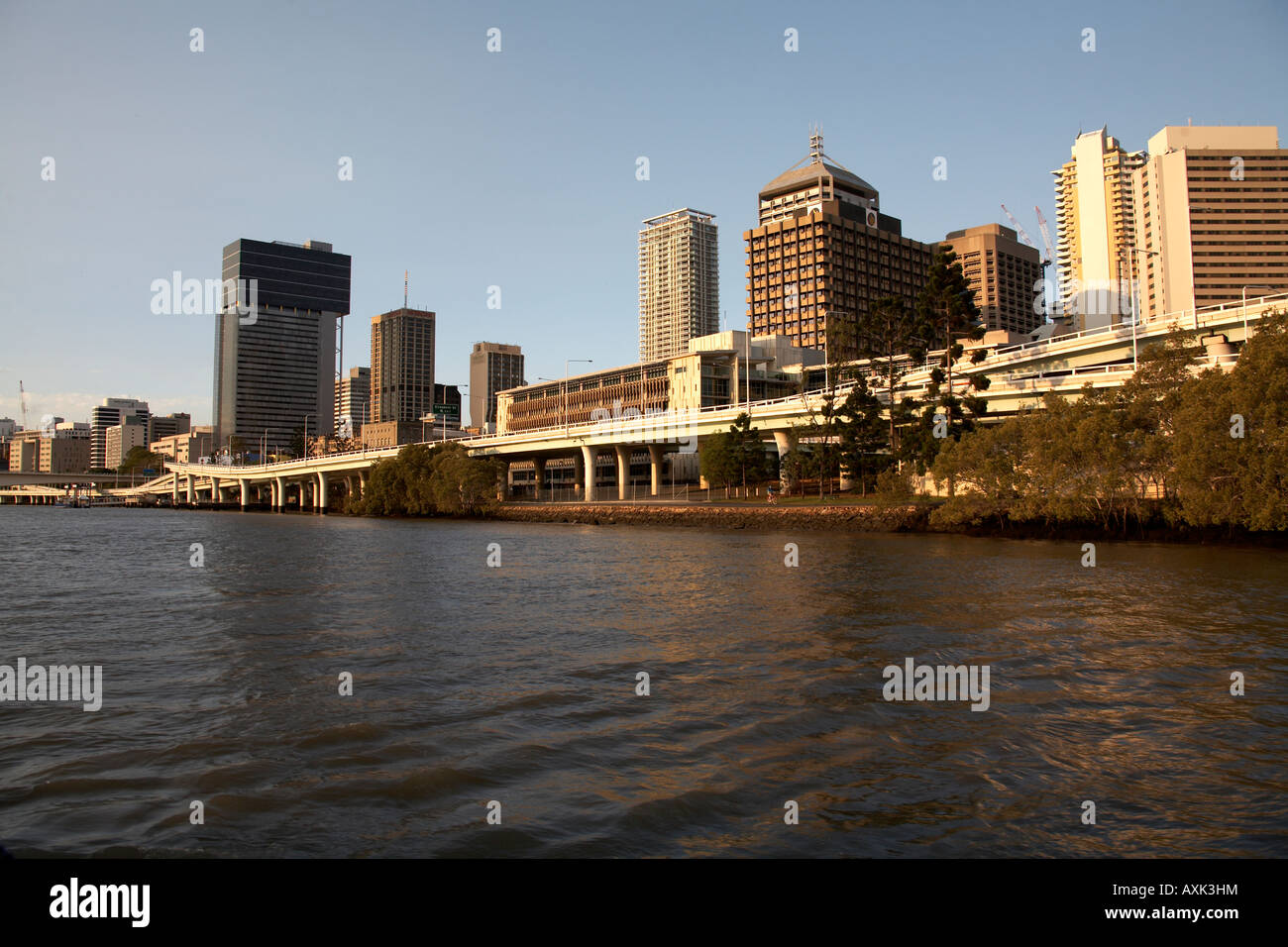 Central Business District buildings in evening summer sunlight with ...