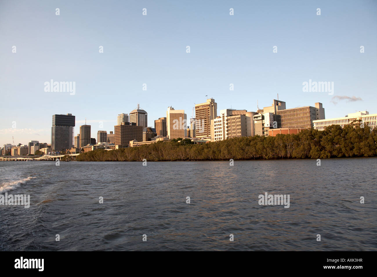 Central Business District buildings in evening summer sunlight with ...