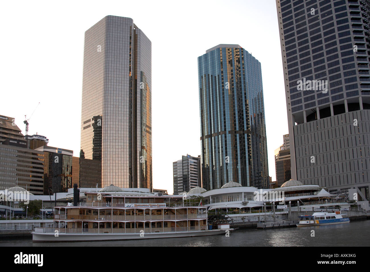 Central Business District buildings in evening summer sunlight with ...