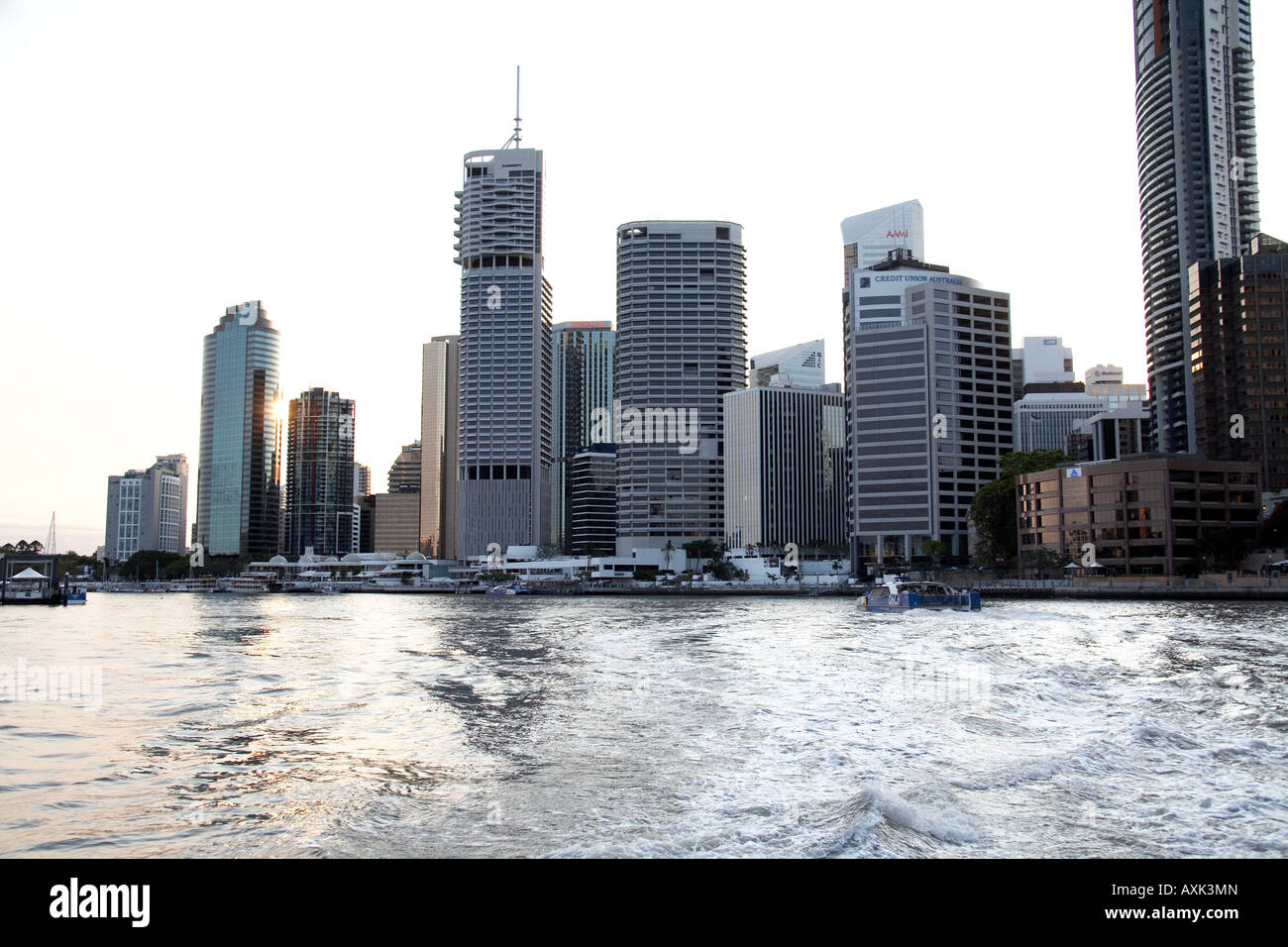 Central Business District buildings in evening summer sunlight with ...