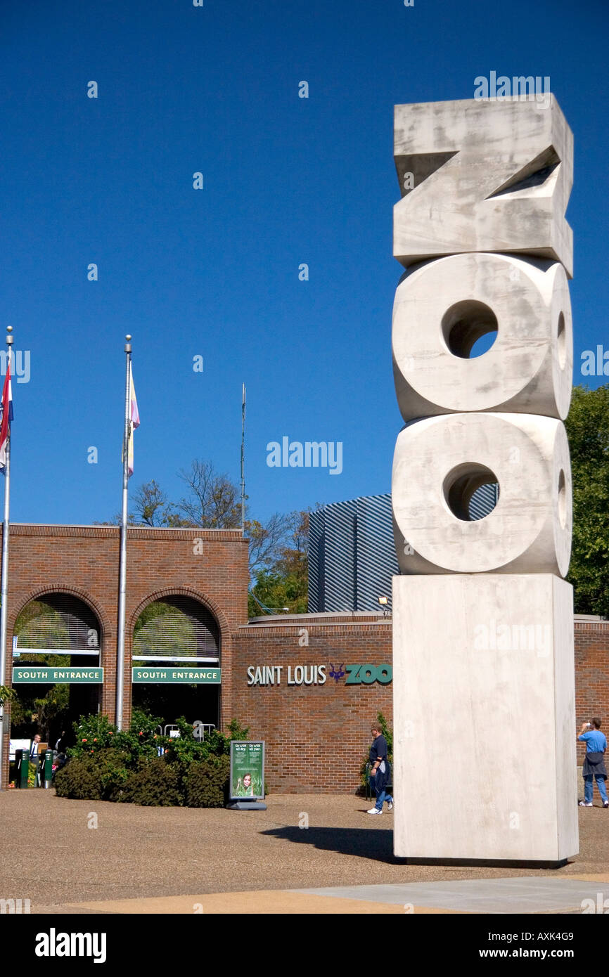 The south entrance to the St Louis Zoo Missouri Stock Photo - Alamy