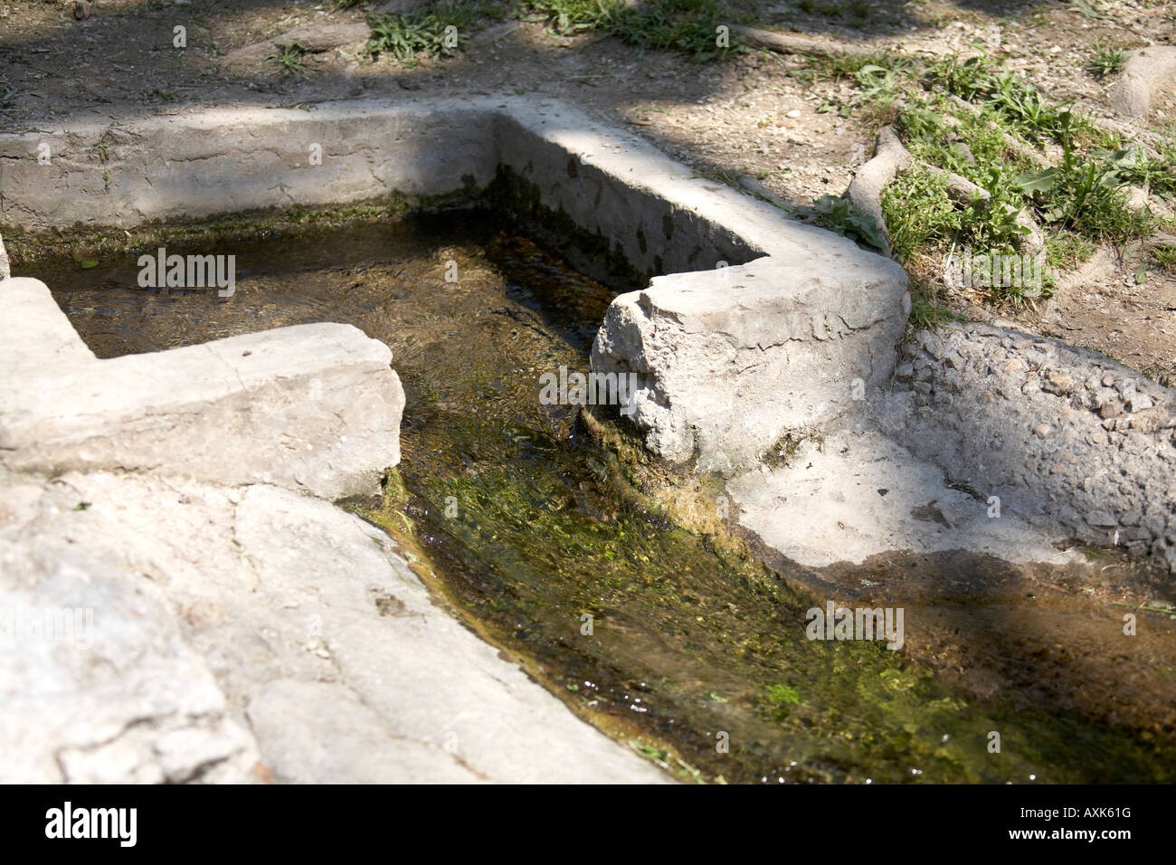 Water running through irrigation channel at spring time in National ...