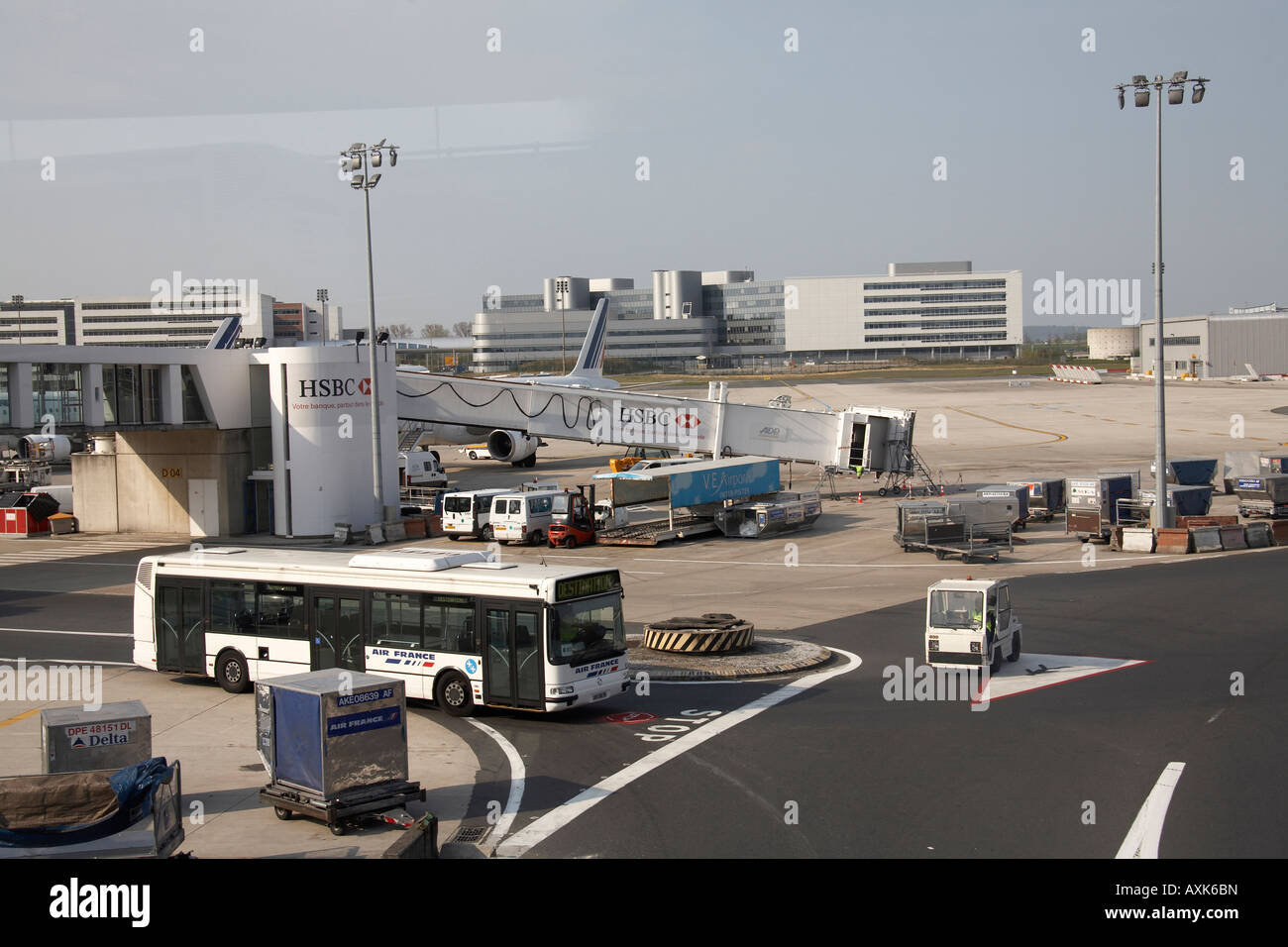 Runway buses and jetties at Charles De Gaulle International Airport ...