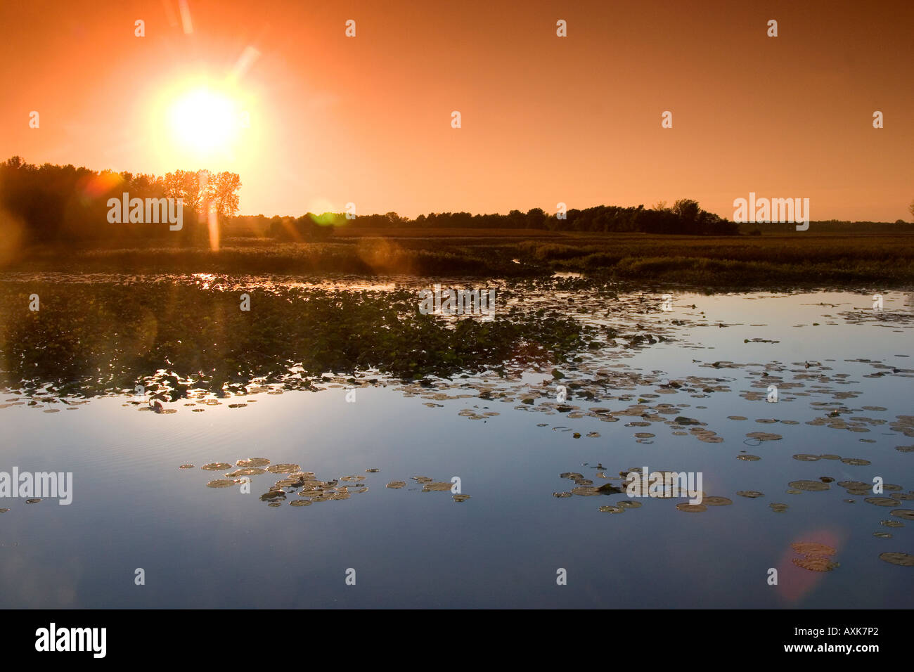 Sunset at Swan Lake National Wildlife Refuge in Sumner Missouri Stock ...