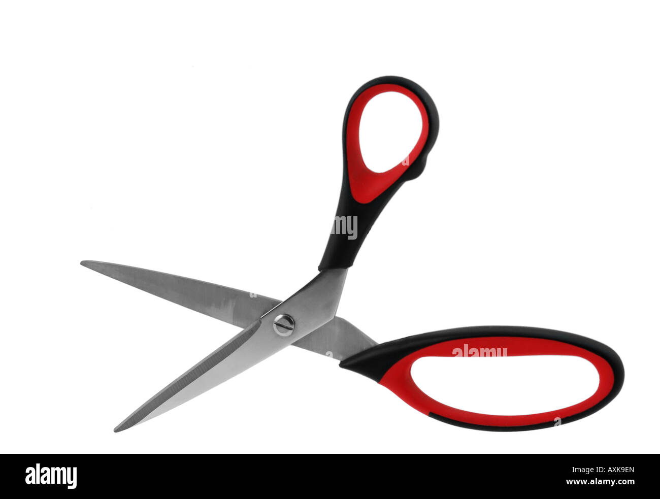Scissors It is red black color scale it is isolated on a white ...