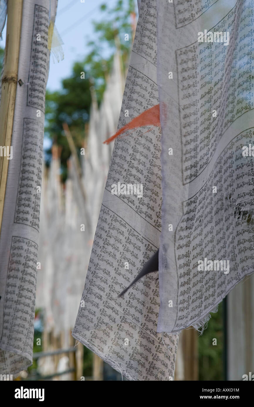 Prayer flags at Buddhist monastery in Sikkim, India Stock Photo - Alamy