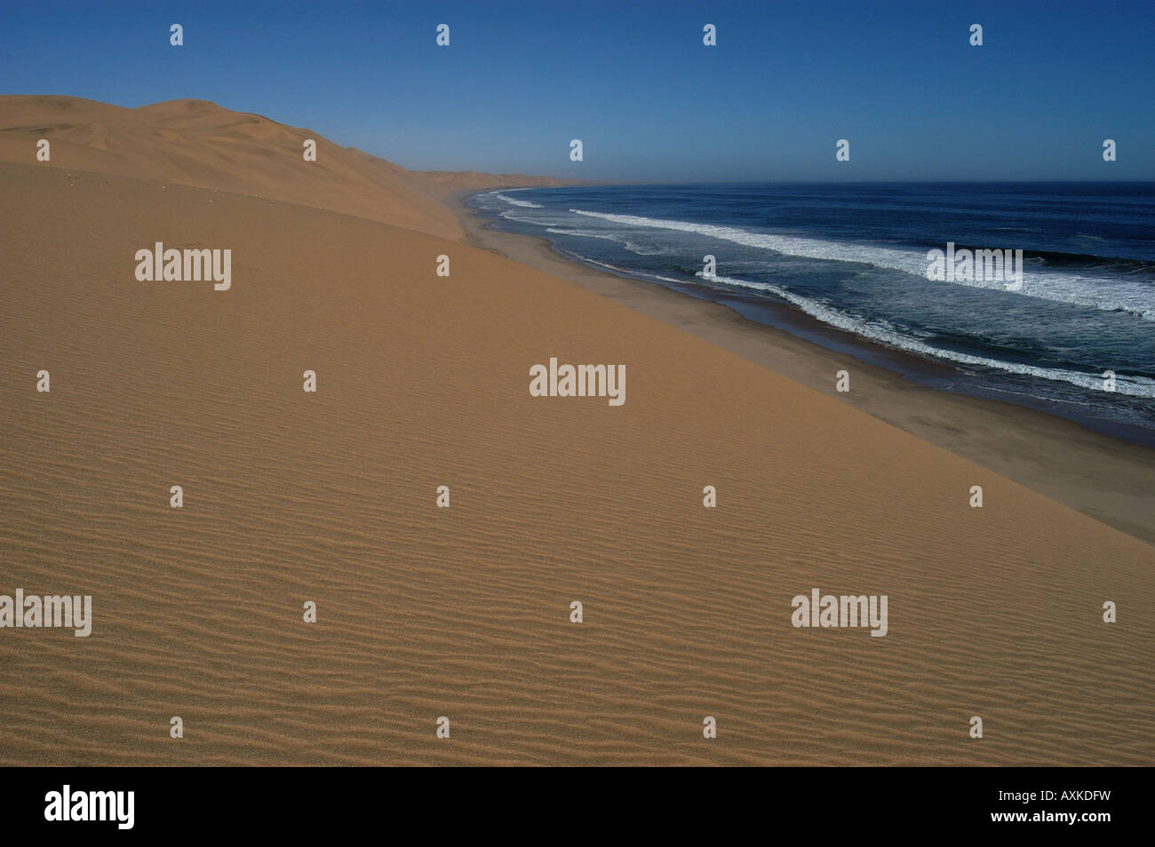 Sand Dunes meet the Sea West Coast Namibia Stock Photo - Alamy