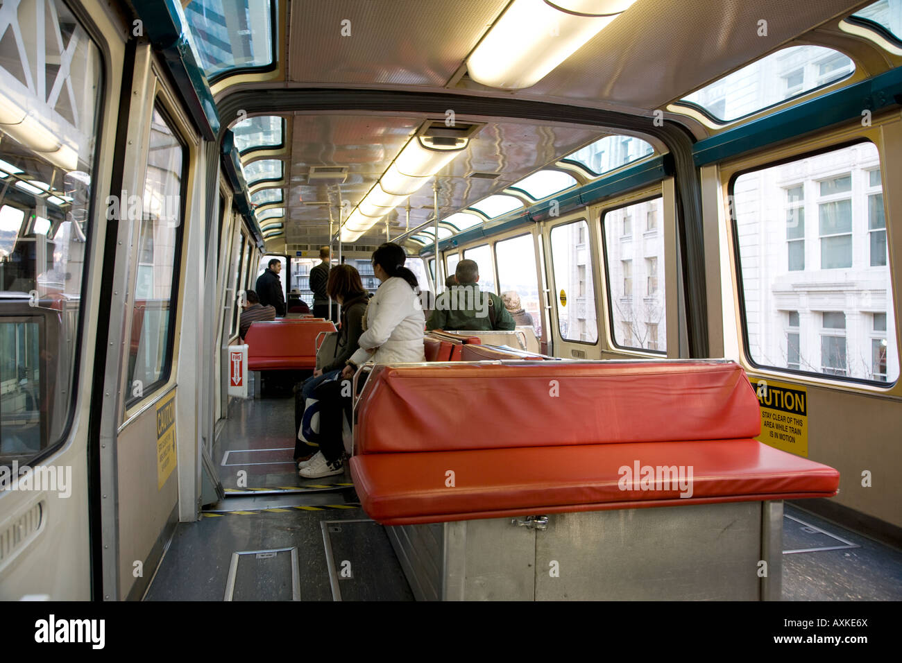 USA Washington State Seattle Interior of monorail Stock Photo - Alamy