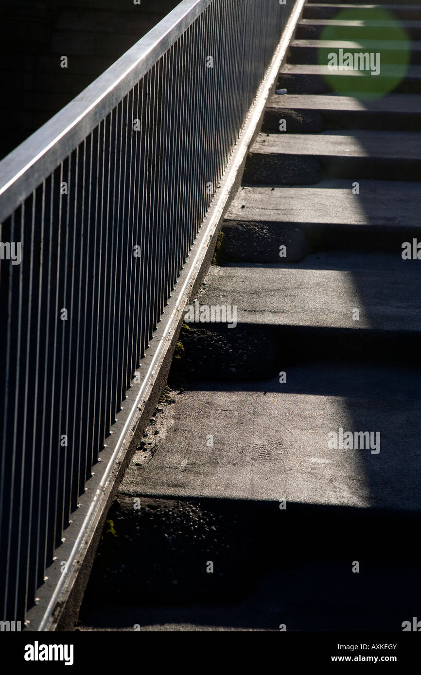 A footbridge crossing over a road in Glasgow Scotland UK Stock Photo ...